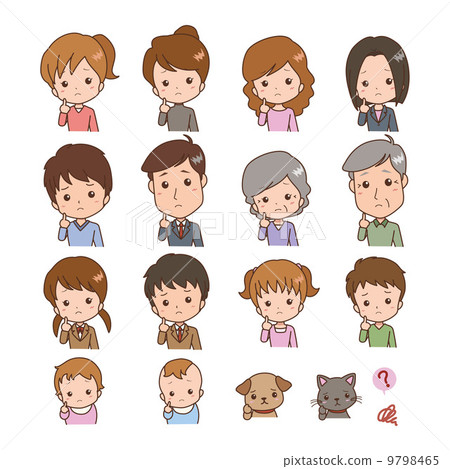 Facial expression / Thinking - Stock Illustration [9798465] - PIXTA