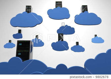 Clouds Server Creative Concept 3D artwork - Stock Illustration [9802678 ...