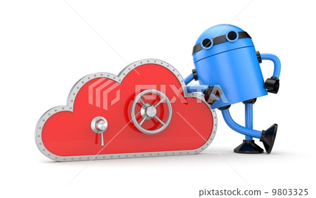 Cloud and safe lock with robot - Stock Illustration [9803325] - PIXTA