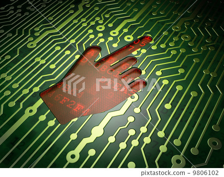 Web design concept: Mouse Cursor on circuit... - Stock Illustration ...