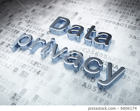 Safety concept: Silver Data Privacy on digital... - Stock Illustration ...