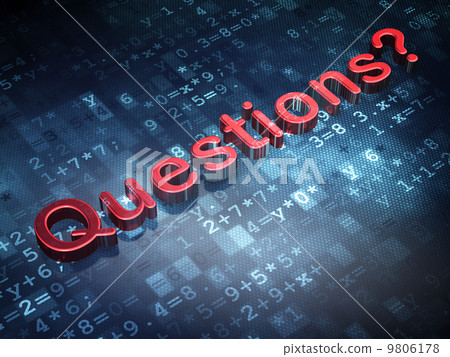 Education concept: Red Questions? on digital...-插圖素材 [9806178] - PIXTA圖庫