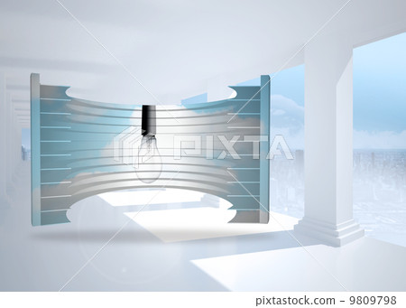 Composite image of light bulb on abstract screen - Stock Illustration ...