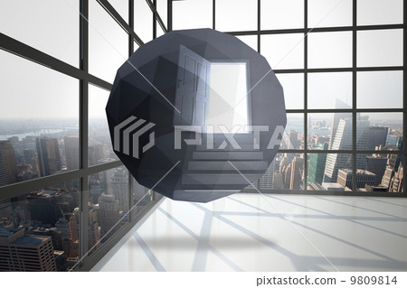 Composite image of open door on abstract screen - Stock Illustration ...