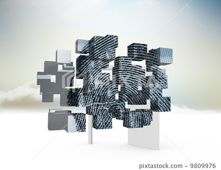 Composite image of fingerprint on abstract screen - Stock Illustration ...