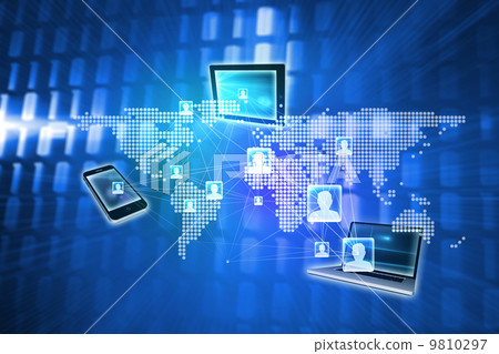 Composite image of online community background - Stock Illustration ...