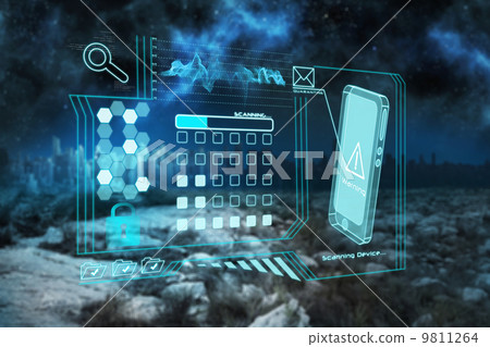 Composite image of security interface-插圖素材 [9811264] - PIXTA圖庫