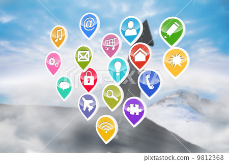 Composite image of colourful computer applications - Stock Illustration ...