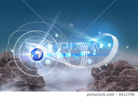 Composite image of global technology background - Stock Illustration ...