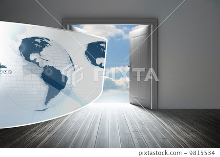 Composite image of earth interface on abstract... - Stock Illustration ...
