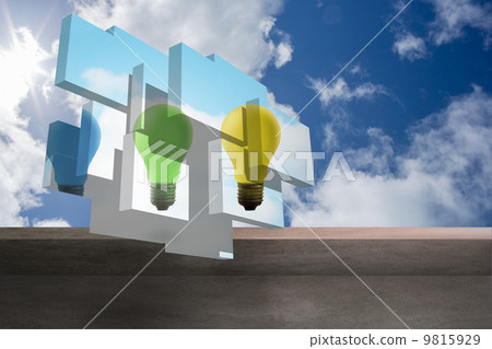 Composite image of light bulbs on abstract screen - Stock Illustration ...