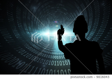 Composite image of spiral of shiny binary code - Stock Illustration ...