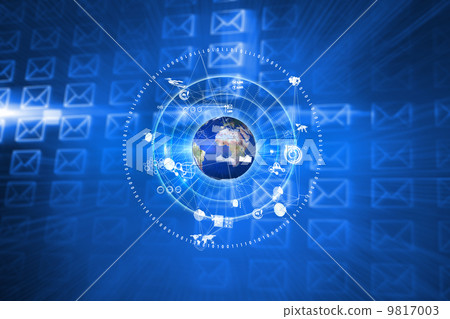 Composite image of global technology background - Stock Illustration ...