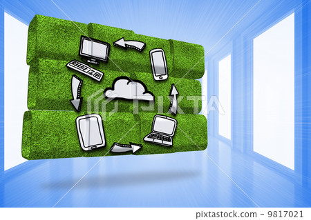 Composite image of cloud computing cycle on... - Stock Illustration ...