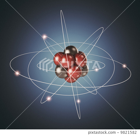 Atom. Elementary particle. 3D Background of... - Stock Illustration ...