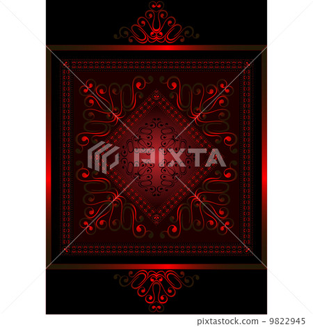 Red satin frame with red openwork ornament - Stock Illustration ...