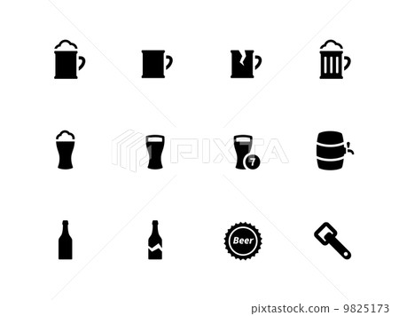 Beer icons on white background. - Stock Illustration [9825173] - PIXTA