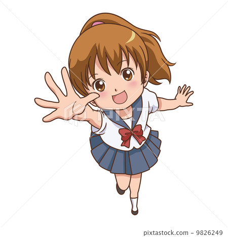 Girl / reach out - Stock Illustration [9826249] - PIXTA