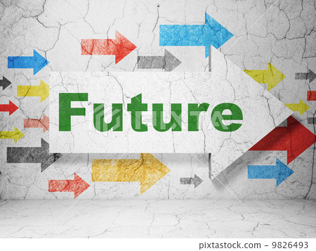 Timeline concept: arrow with Future on grunge... - Stock Illustration ...