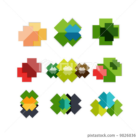Set of cross geometric shapes - symbols - Stock Illustration [9826836 ...