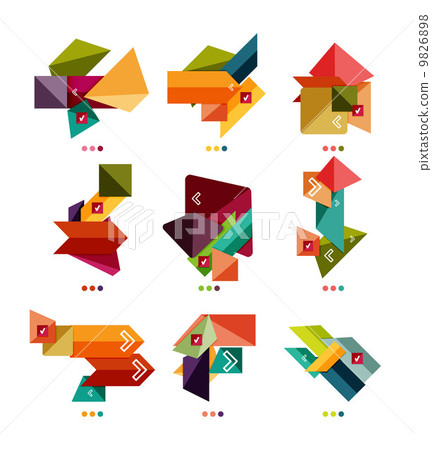 Collection of colorful business geometric shapes - Stock Illustration ...
