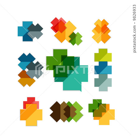Set of cross geometric shapes - symbols - Stock Illustration [9826933 ...