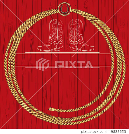 American background with cowboy boots and rope. - Stock Illustration ...