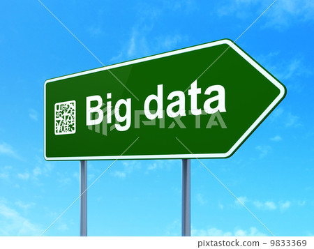 Data concept: Big Data and Numbers on road sign... - Stock Illustration ...