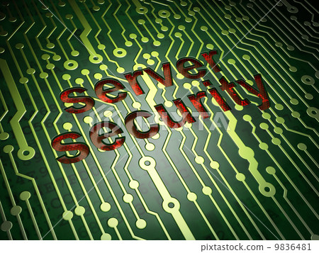 Safety concept: Server Security on circuit... - Stock Illustration ...