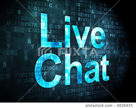 SEO web design concept: Live Chat on digital... - Stock Illustration ...