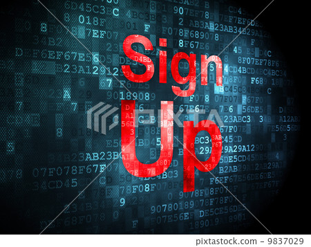 SEO web design concept: Sign Up on digital... - Stock Illustration ...