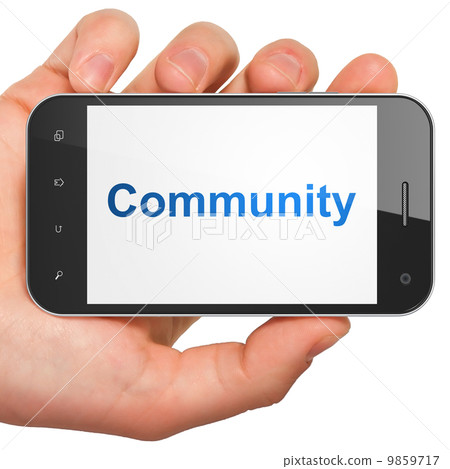 Social media concept: Community on smartphone - Stock Illustration ...