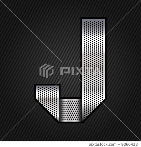 Letter metal chrome ribbon - J - Stock Illustration [9860428] - PIXTA