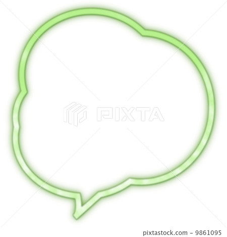 Fluffy green balloon frame - Stock Illustration [9861095] - PIXTA