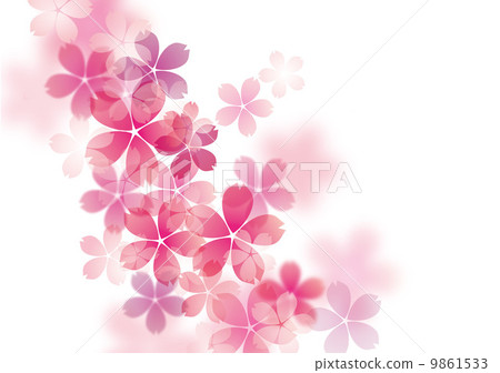 Sakura _ Fluffy diagonal - Stock Illustration [9861533] - PIXTA