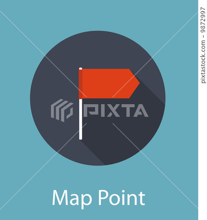 Map Point Flat Icon Concept Vector Illustration - Stock Illustration ...