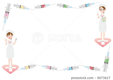 Syringe and nurse frame - Stock Illustration [9873627] - PIXTA