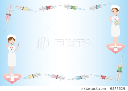 Syringe and nurse frame - Stock Illustration [9873629] - PIXTA