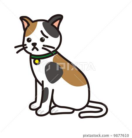 Embarrassed face cat - Stock Illustration [9877610] - PIXTA