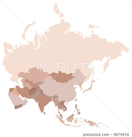 Asia Map. Cartography collection. Vector... - Stock Illustration ...