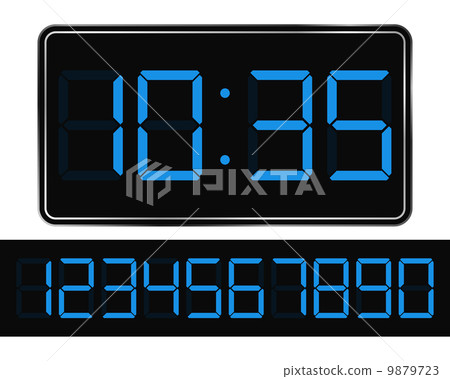 Vector Blue Digital Clock - Stock Illustration [9879723] - PIXTA