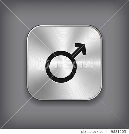 Male icon - vector metal app button - Stock Illustration [9881205] - PIXTA