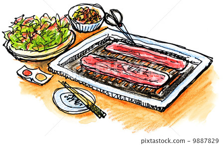 samgyeopsal, sangchu, pork back ribs - Stock Illustration [9887829] - PIXTA
