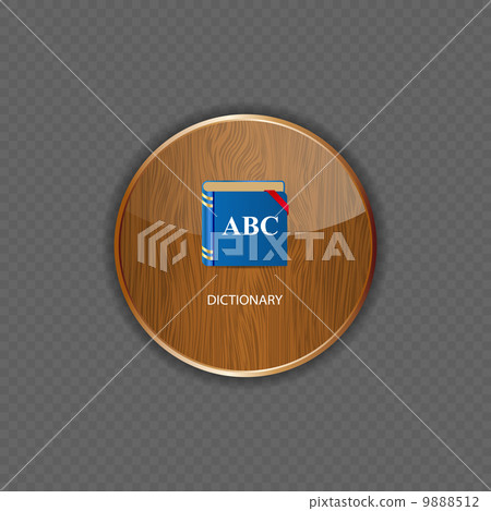 Dictionary wood application icons vector... - Stock Illustration ...