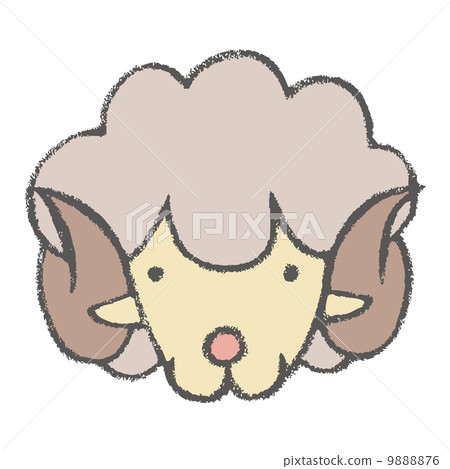 Crayon New Year G_ Sheep 1 - Stock Illustration [9888876] - PIXTA
