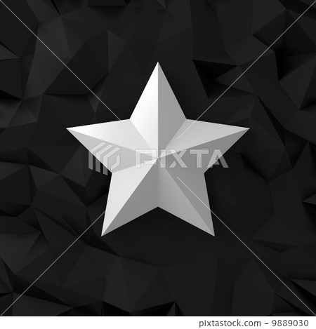 Chrome star on the black - Stock Illustration [9889030] - PIXTA