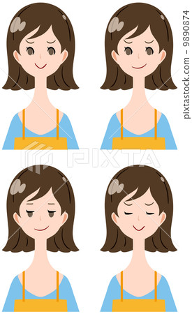 Female facial expression Doya face - Stock Illustration [9890874] - PIXTA