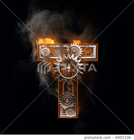 burning figure with gears - Stock Illustration [9905106] - PIXTA