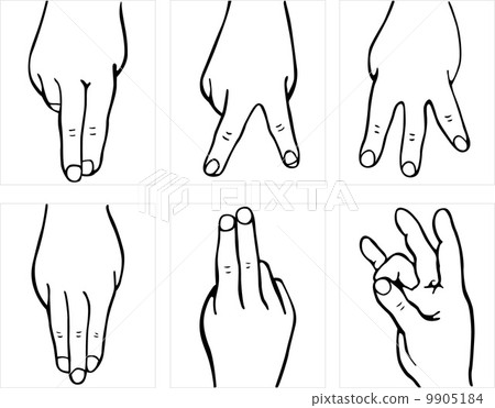One hand signes - Stock Illustration [9905184] - PIXTA