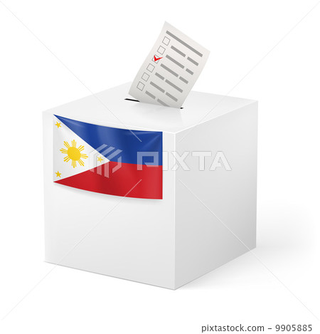 Ballot box with voting paper. Philippines - Stock Illustration [9905885 ...